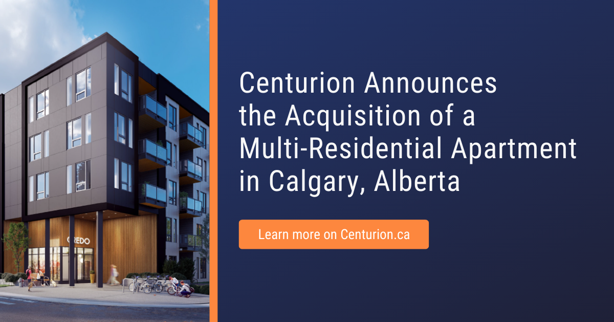 Aug 31, 2023 - Centurion Apartment REIT Announces the... | Centurion